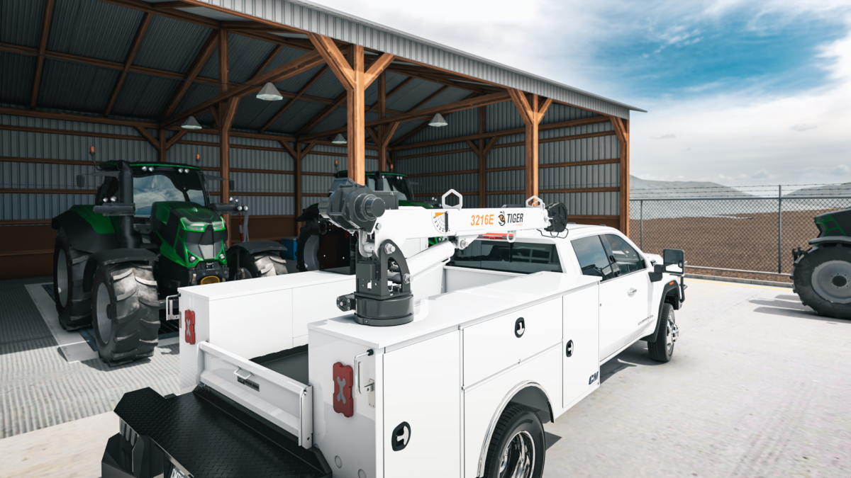 3,200 lb. Cranes – Tiger Crane 3216E - CM Truck Beds