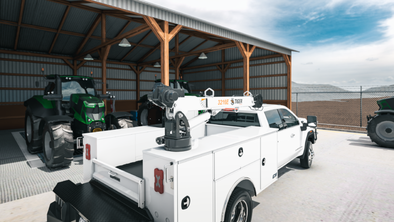 3,200 lb. Cranes – Tiger Crane 3216E - CM Truck Beds